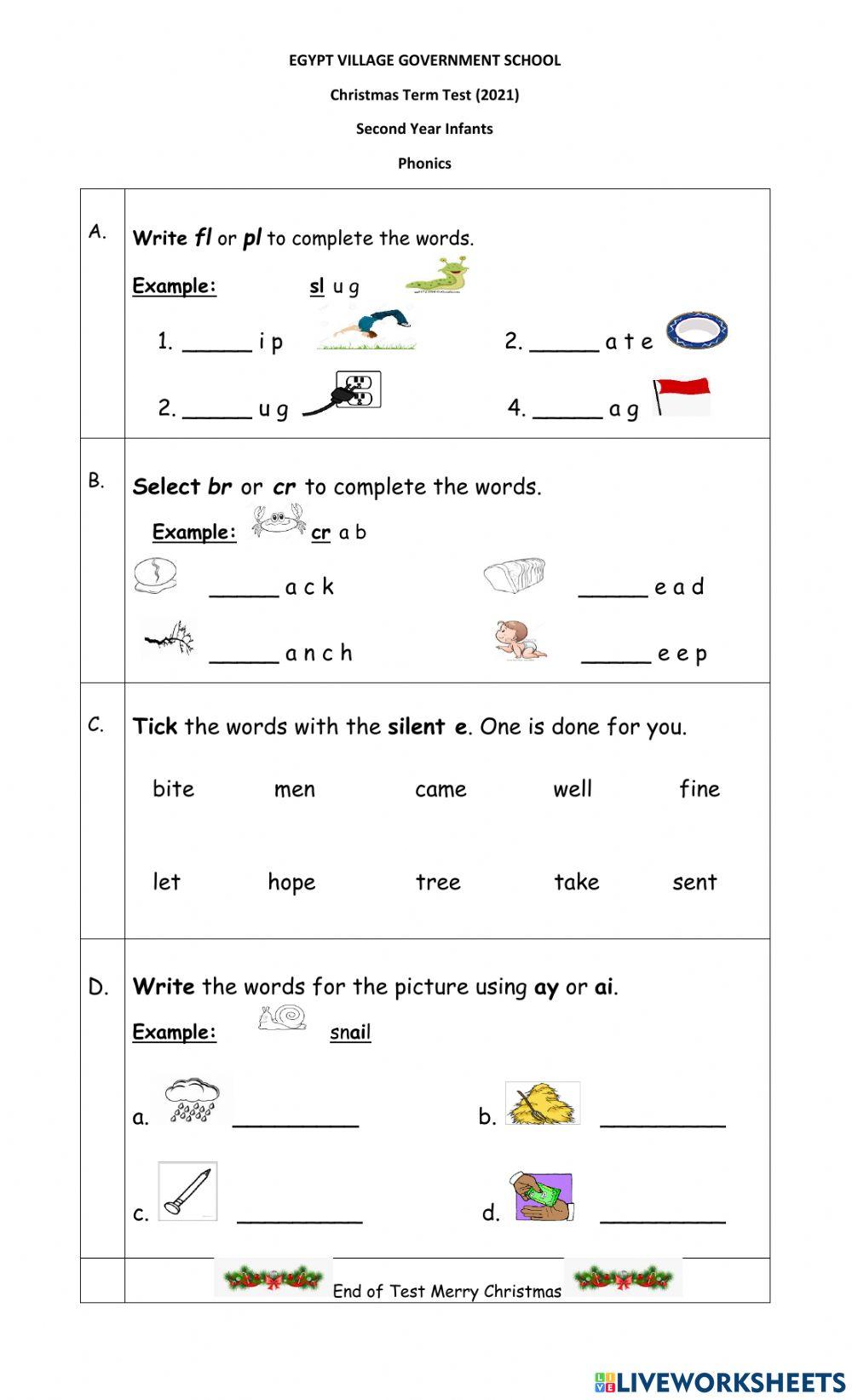 Phonics Assessment worksheet | Live Worksheets