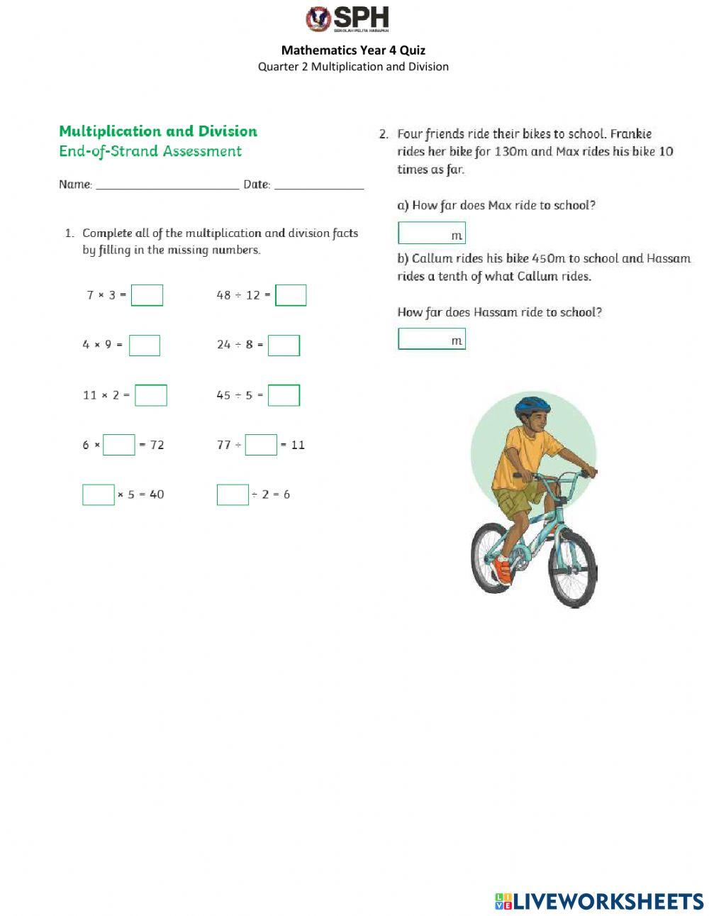 Year 4 Quiz Mul… | Free Interactive Worksheets | 1693962