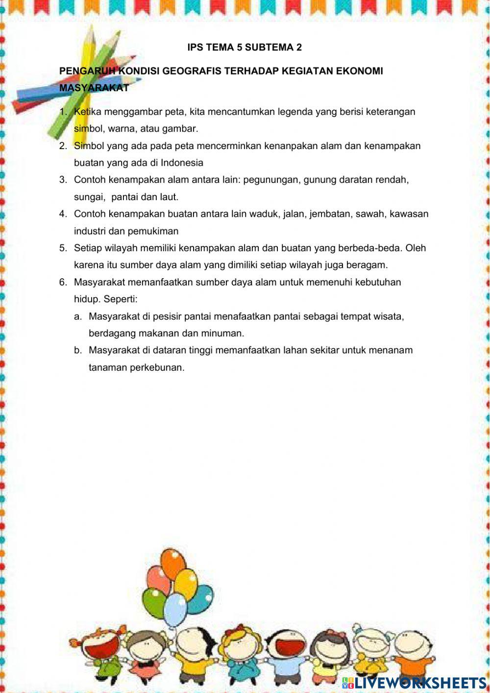 Latihan IPS online worksheet for 5 | Live Worksheets