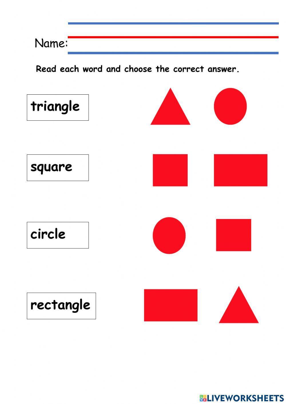 Shapes | Free Interactive Worksheets | 1598794