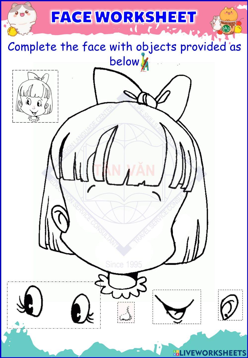 face | Free Interactive Worksheets | 1608554