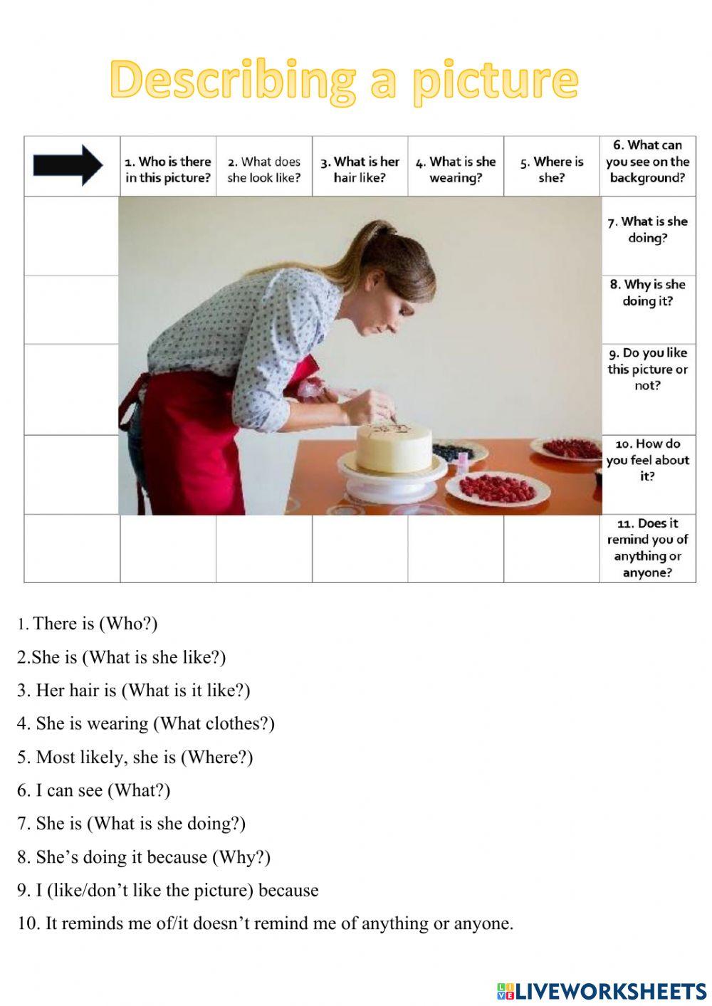 Describing the … | Free Interactive Worksheets | 1599069