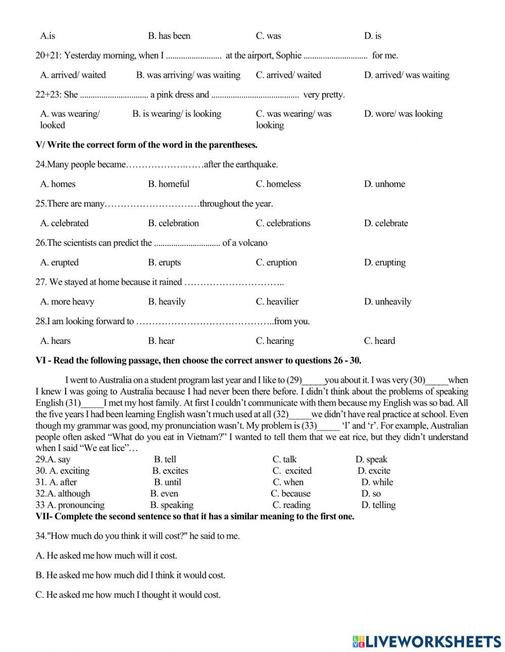 Further practice 7 worksheet | Live Worksheets