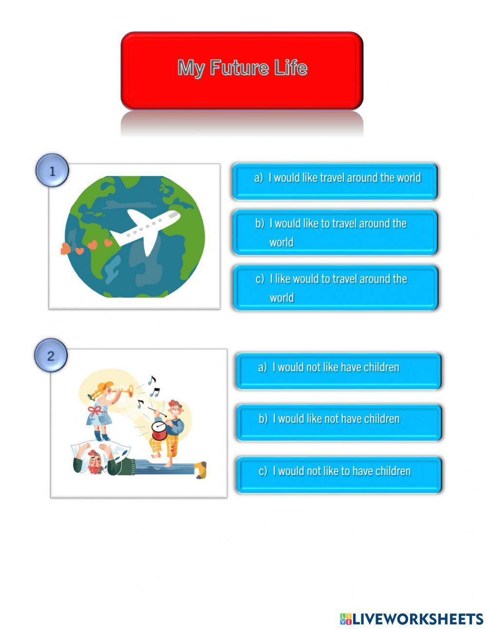 My Future Life … | Free Interactive Worksheets | 1599245