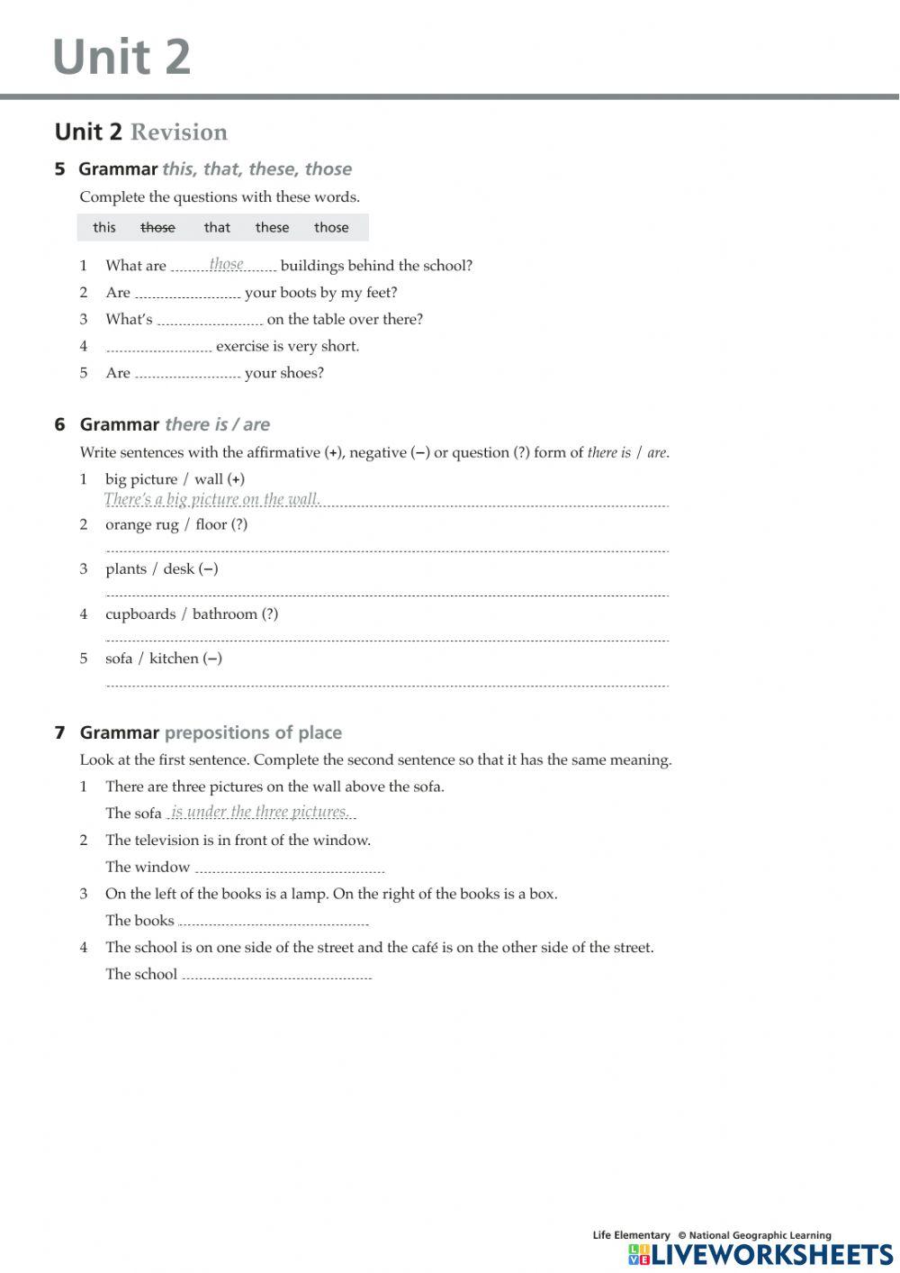Book 2 Unit 2 revision online exercise for | Live Worksheets