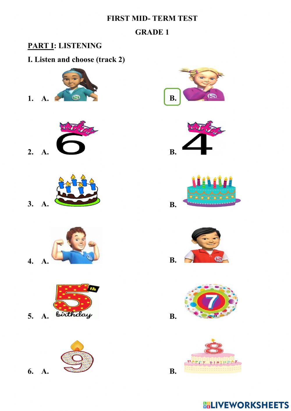 G1 1st mid term | Free Interactive Worksheets | 1599954