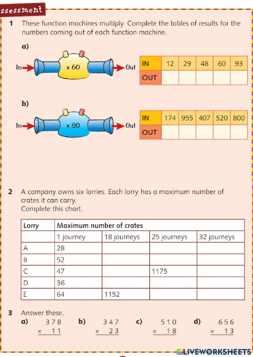 Multiplication online exercise for | Live Worksheets