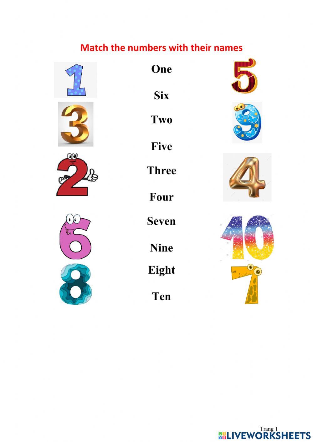 Join number with word worksheet | Live Worksheets
