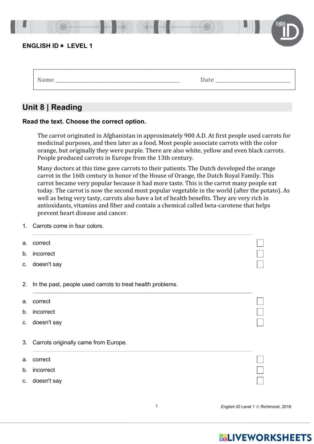BASIC 8-EXAM online exercise for | Live Worksheets