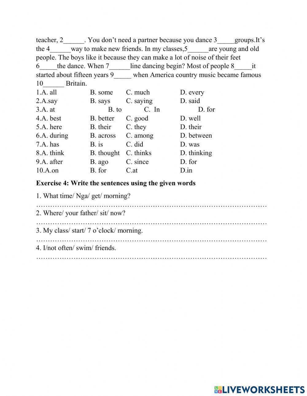 Revision 3 interactive worksheet for 6-7 | Live Worksheets