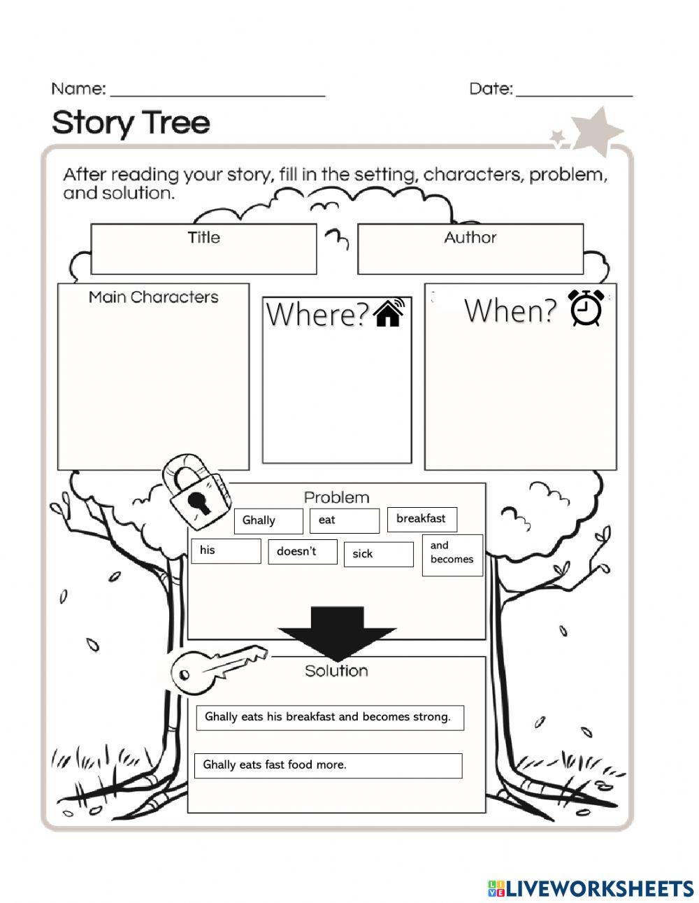 The breakfast story worksheet | Live Worksheets
