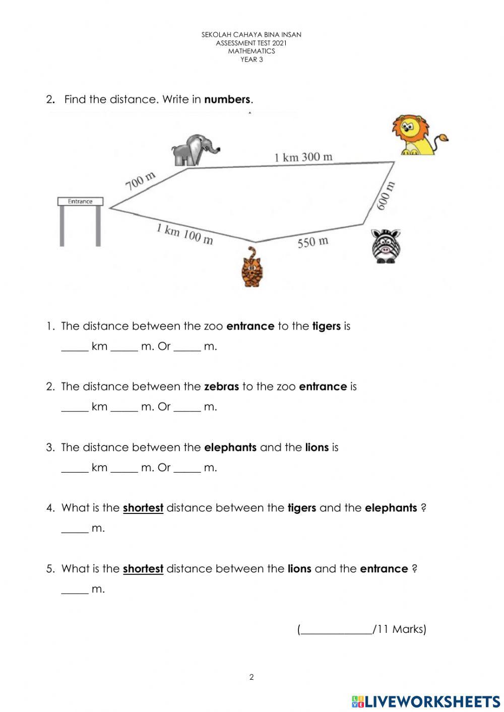 SCBI Year 3 Maths : Length - Mass B online exercise for | Live Worksheets
