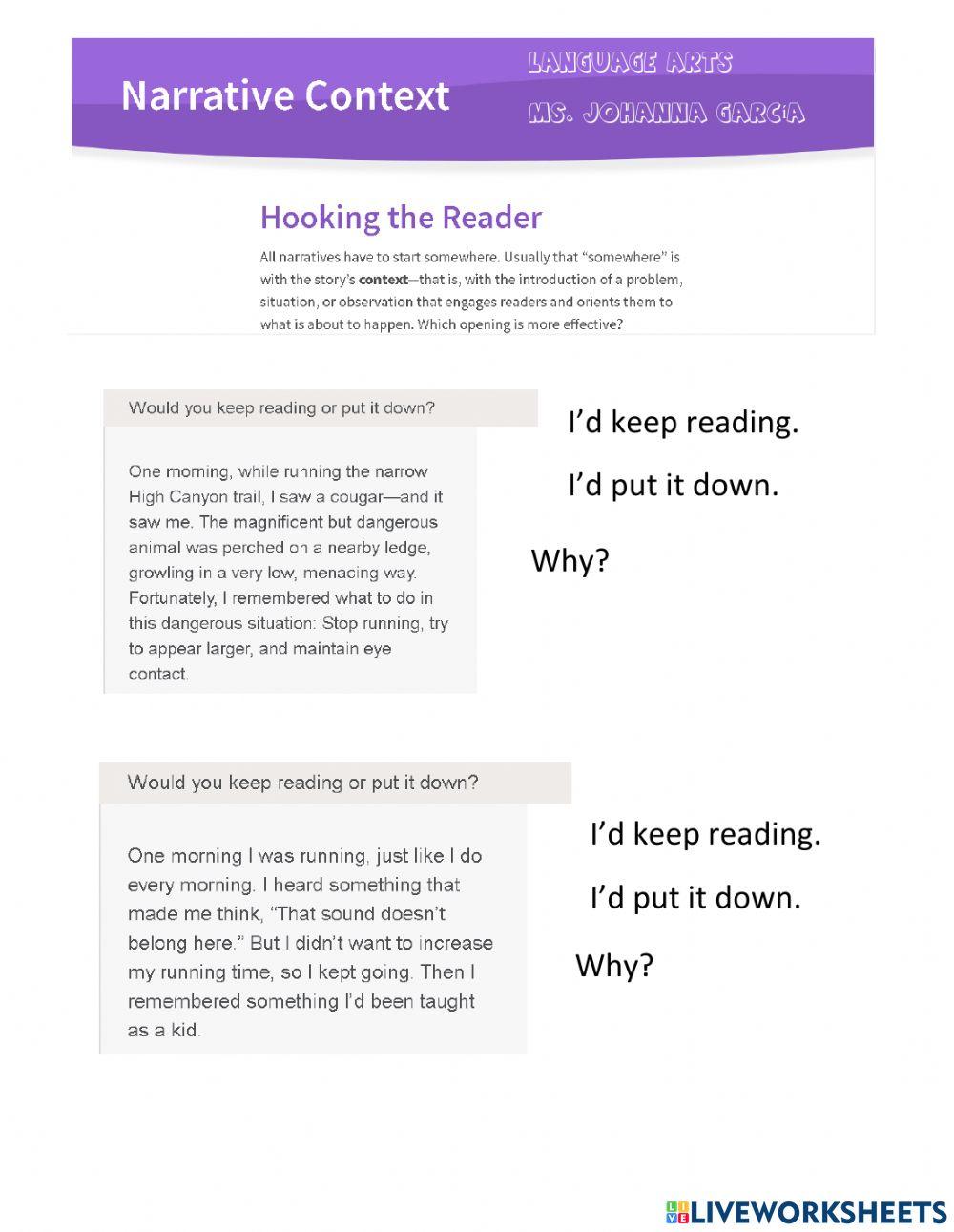 1602307 | Hook the reader | JOHANNA GARCIA