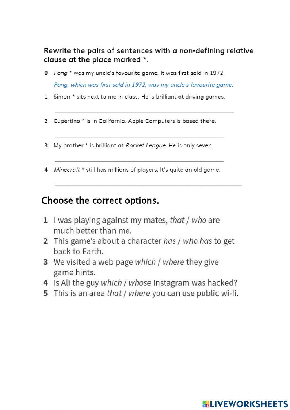 Pg 34 interactive worksheet | Live Worksheets