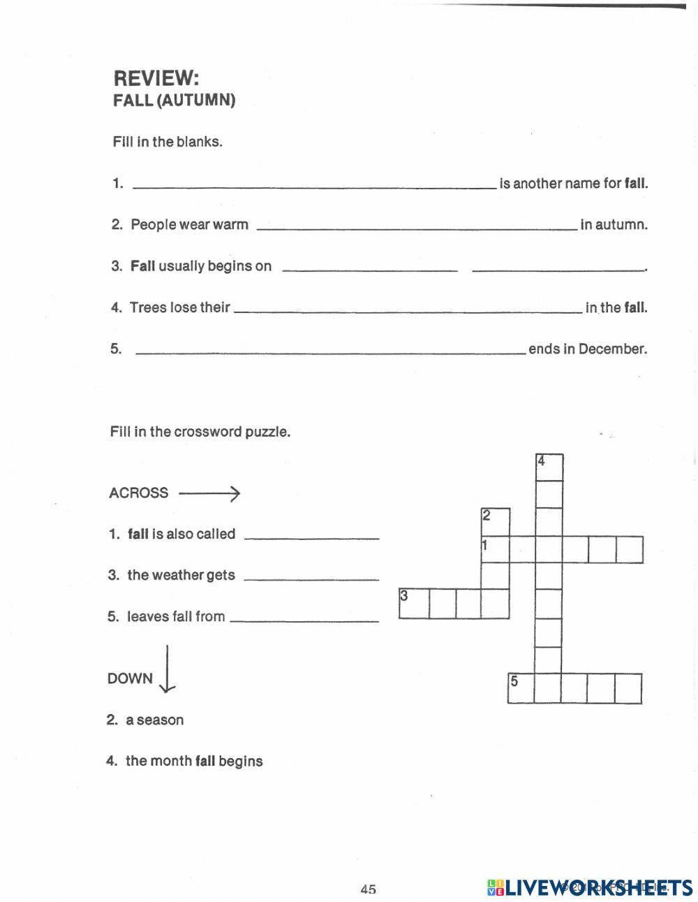 Calendar activity for One | Live Worksheets