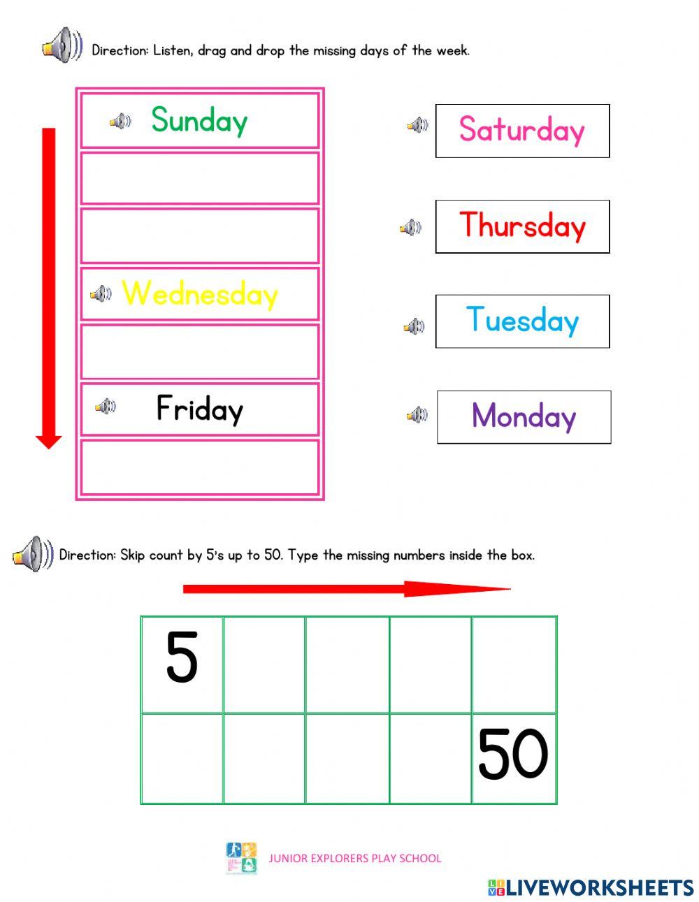 Kinder Summative Assessment Week 15 worksheet | Live Worksheets