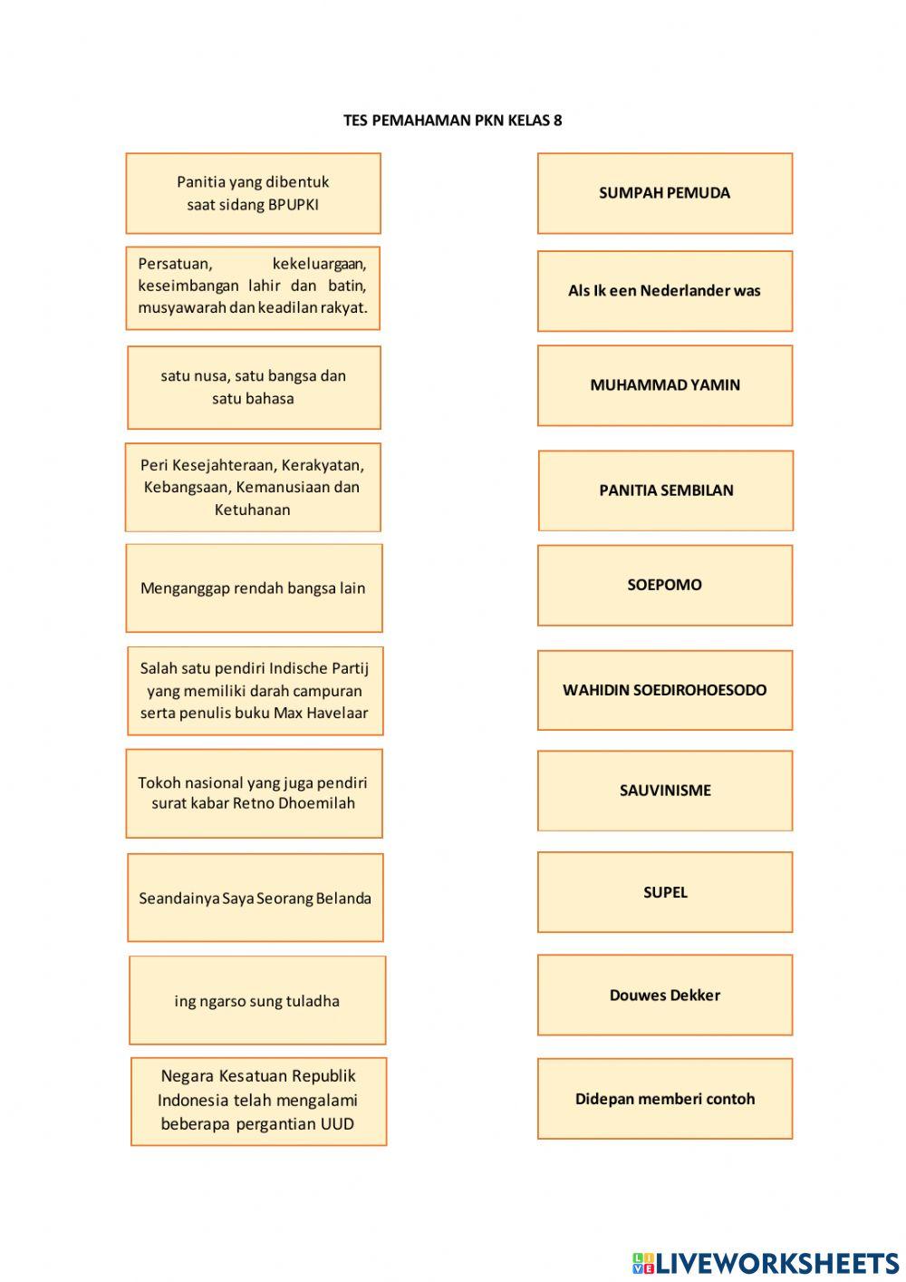 Pkn online pdf worksheet | Live Worksheets