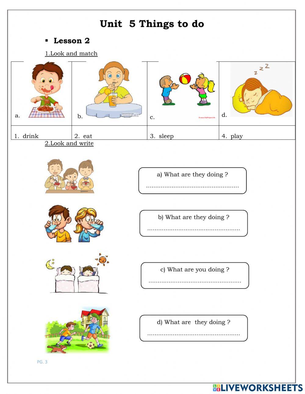 Things online pdf activity for Grade 3 | Live Worksheets