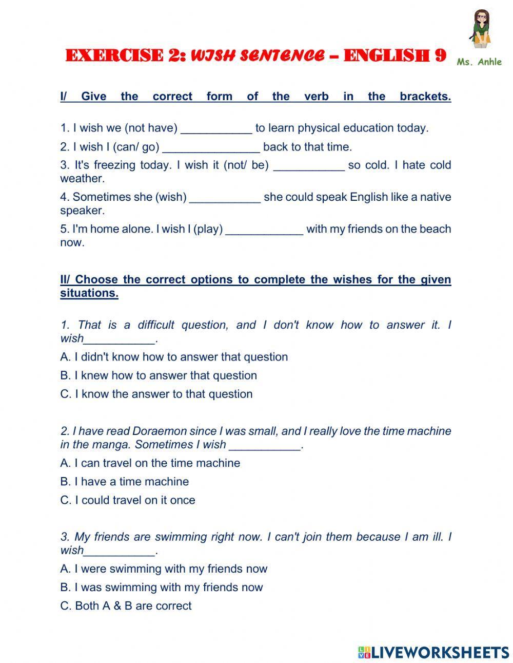 Wish Sentence Interactive Worksheet Live Worksheets wish-sentence-interactive-worksheet-live-worksheets