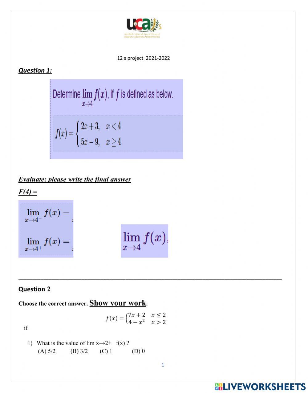 5254190 | form 1 (12s) | eman m Idris | LiveWorksheets