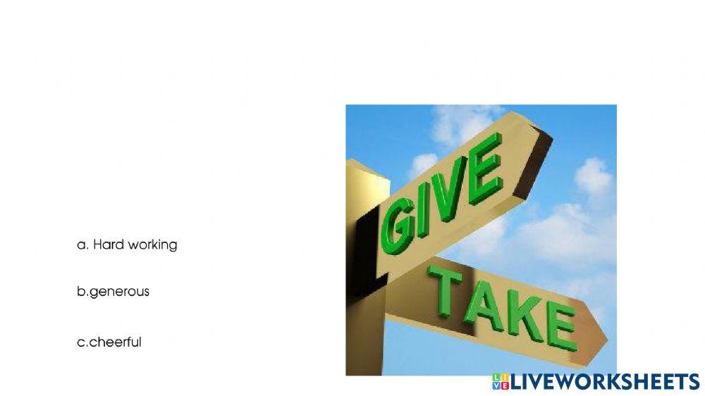 Personality exercise worksheet | Live Worksheets