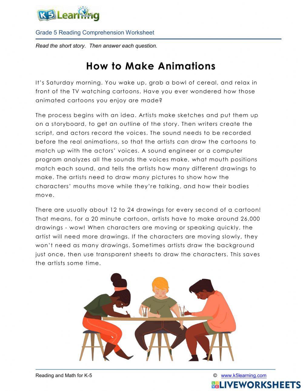 Reading G5 - How to Make Animations online exercise for | Live Worksheets