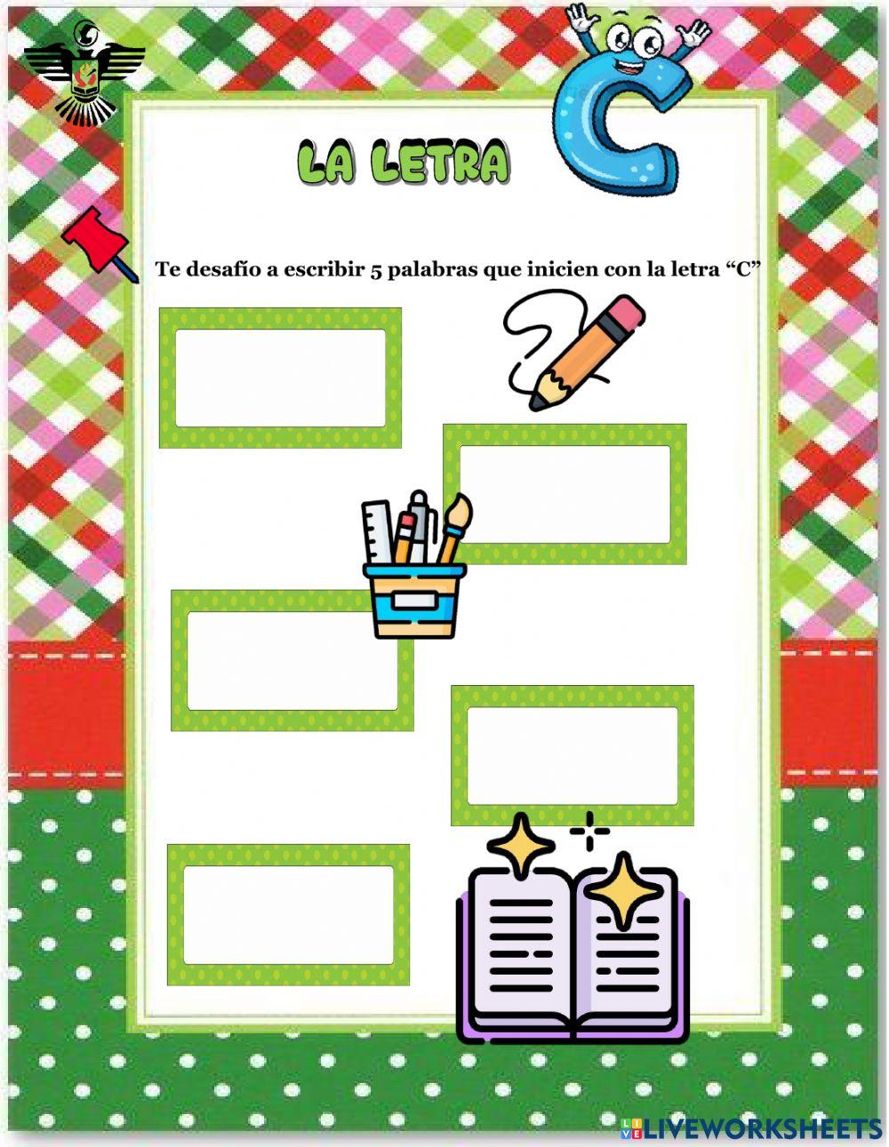 La letra -C- worksheet | Live Worksheets