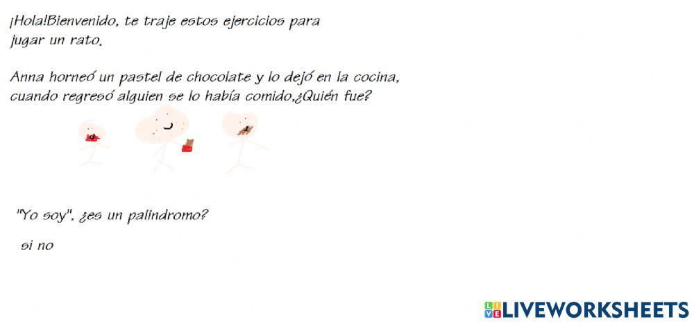 Ejercicios fáciles para pensar worksheet | Live Worksheets