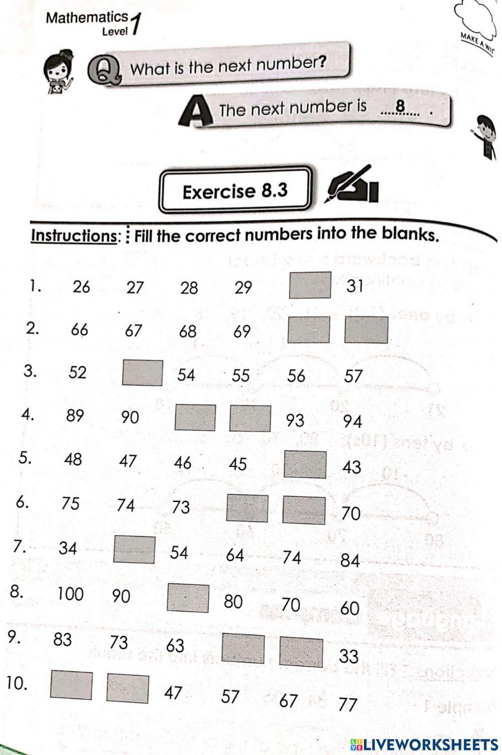 Primary 1 Ordering number online exercise for | Live Worksheets
