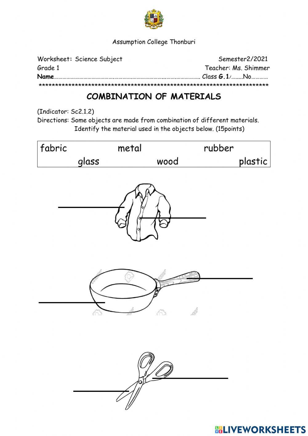 Grade 1 - Combination of Materials 5254419 | nshimmie