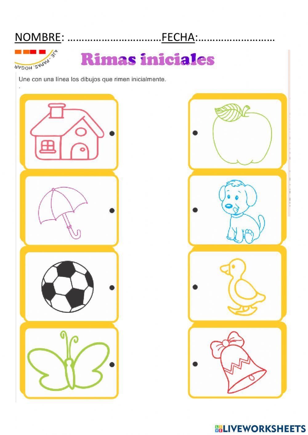 Rimas online exercise for inicial | Live Worksheets