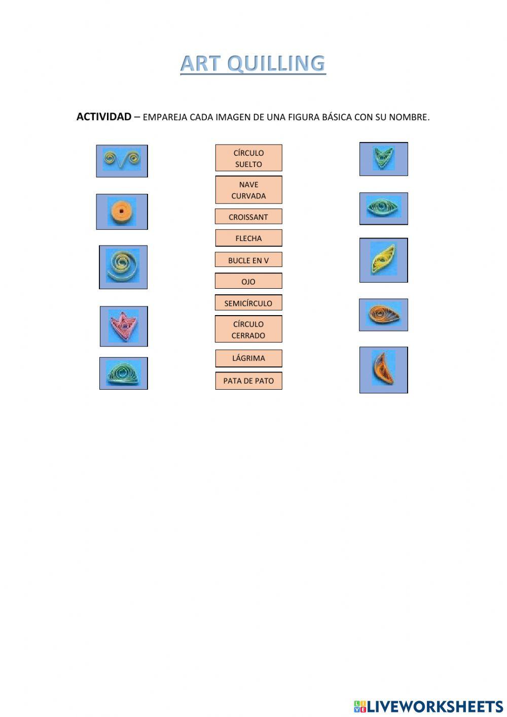 Art quilling worksheet | Live Worksheets