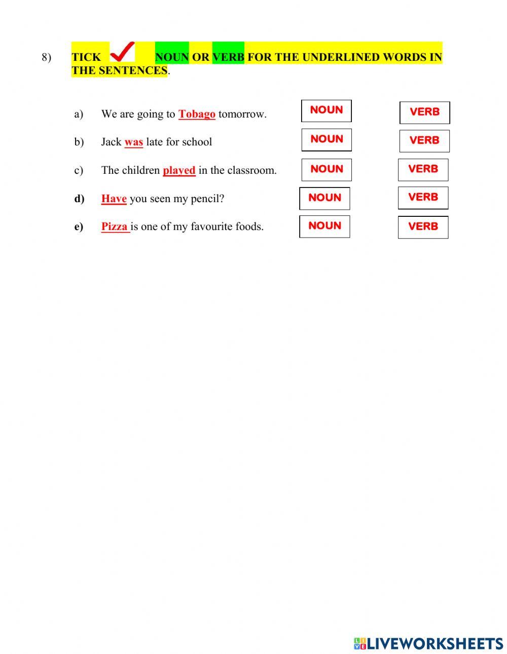 Grade 2 Grammar online exercise for | Live Worksheets
