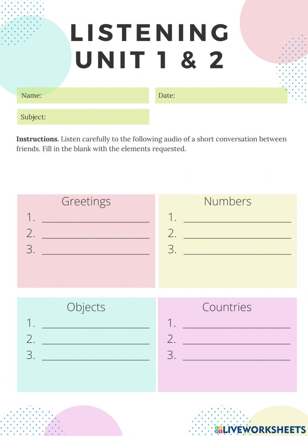 Conversation online exercise for Basic | Live Worksheets