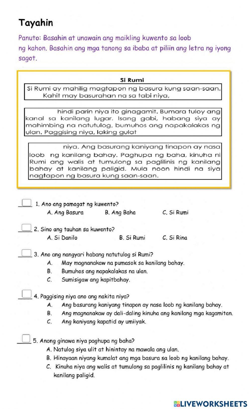 Mtb-week8 worksheet | Live Worksheets