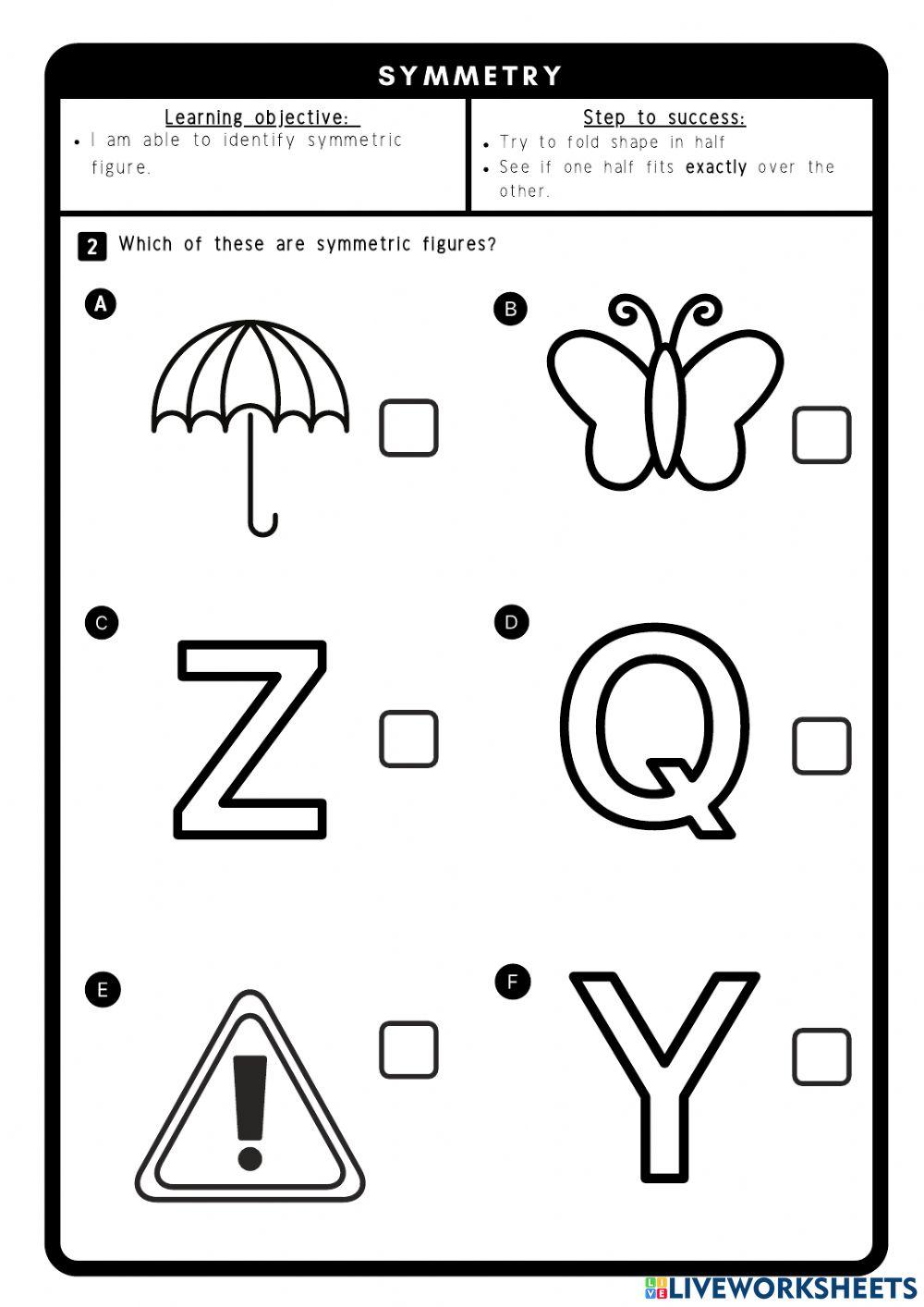 4257838 | Y4 Symmetry | Hanisah Laidin | LiveWorksheets