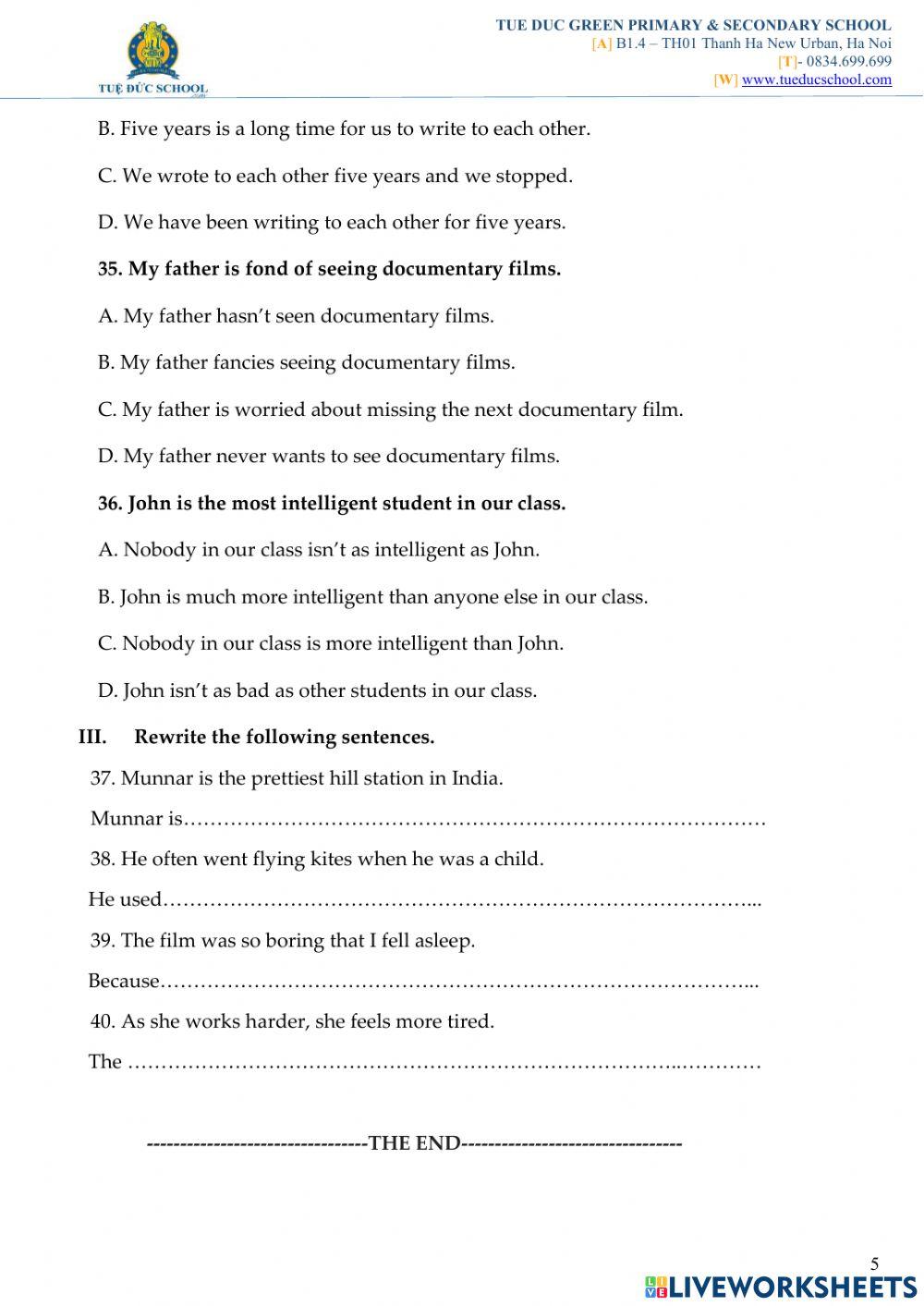 Grade 8-1st Mid term Test Correction worksheet | Live Worksheets