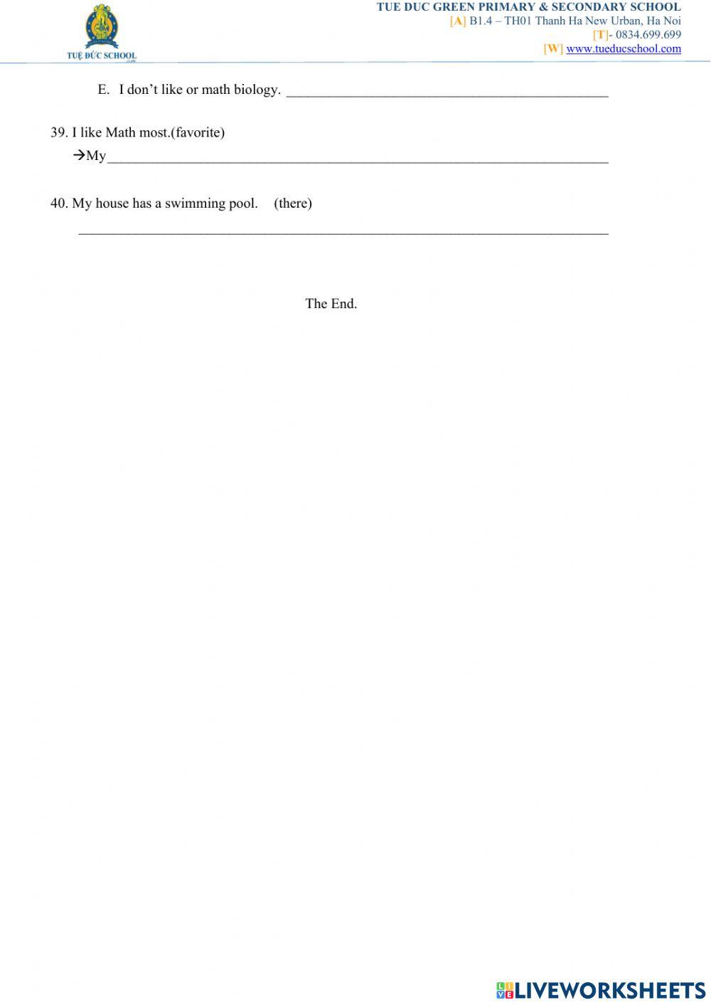 Grade 6-1st Mid Term Test Correction worksheet | Live Worksheets