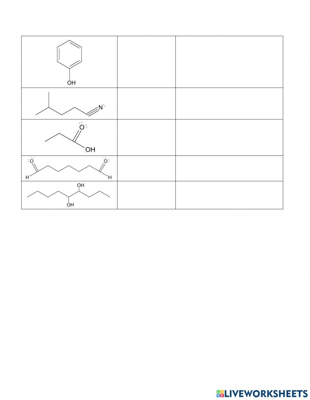 Organic compounds with oxygen and nitrogen general