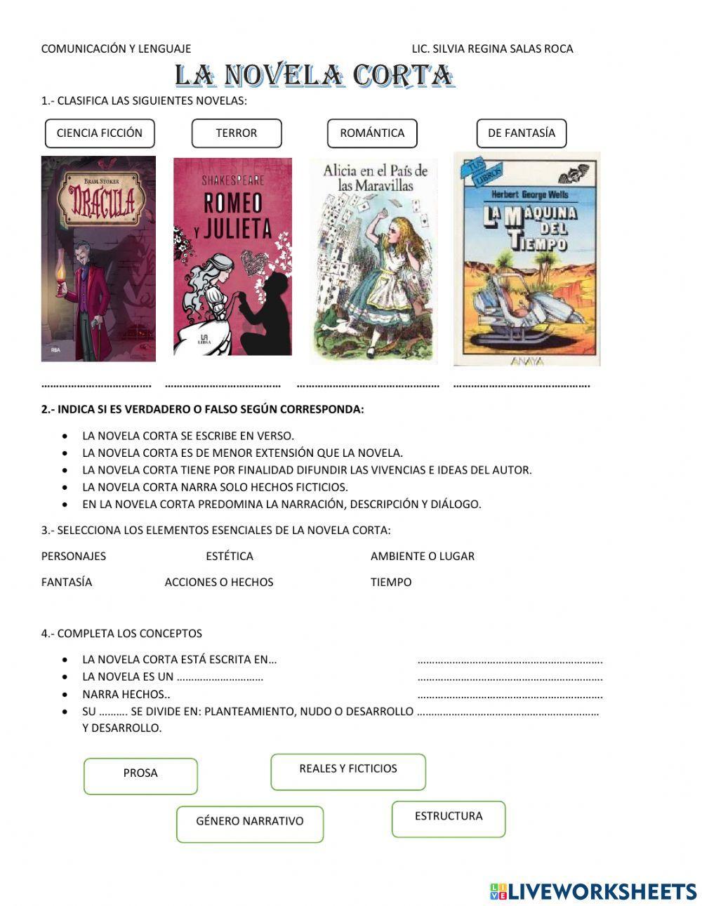 La Novela Corta Worksheet Live Worksheets, 52% OFF La Novela Corta Worksheet Live Worksheets, 52% OFF