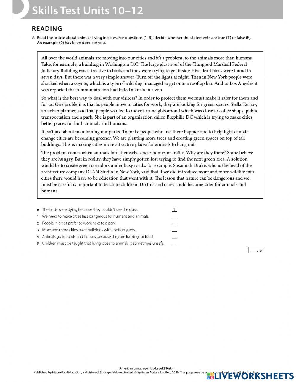 SH2B - Reading Practice online exercise for | Live Worksheets