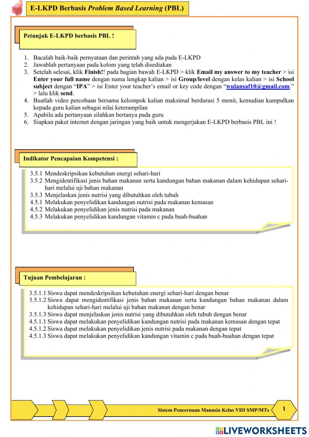 E-LKPD Berbasis… | Free Interactive Worksheets | 1603990