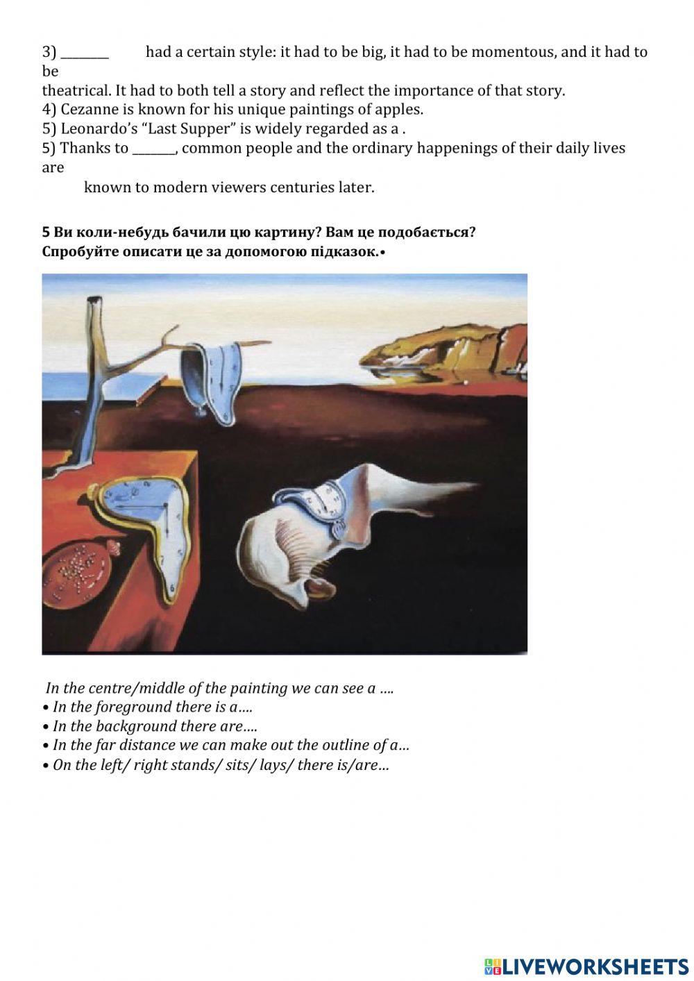 Painting online exercise for | Live Worksheets