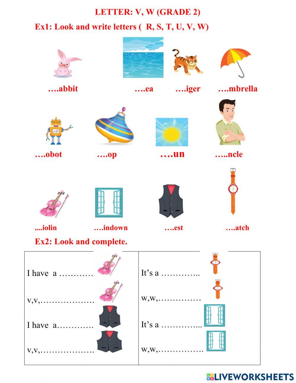 1604033 | Letter v, w (grade 2) | Nguyễn Thị Quyên
