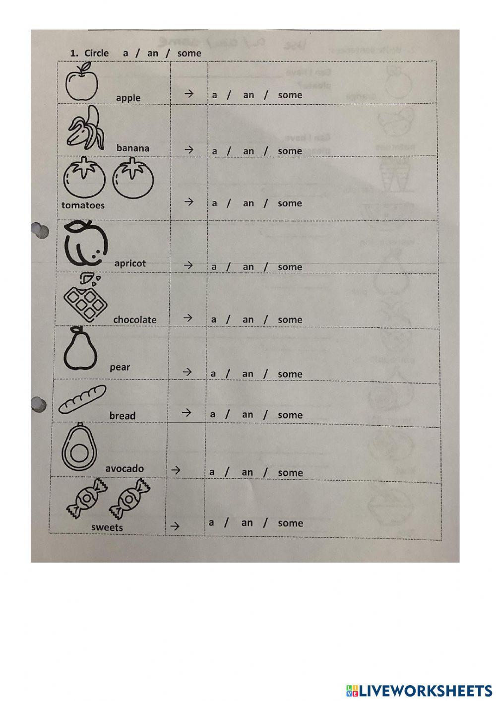 A-An-some online worksheet for 2ºep | Live Worksheets