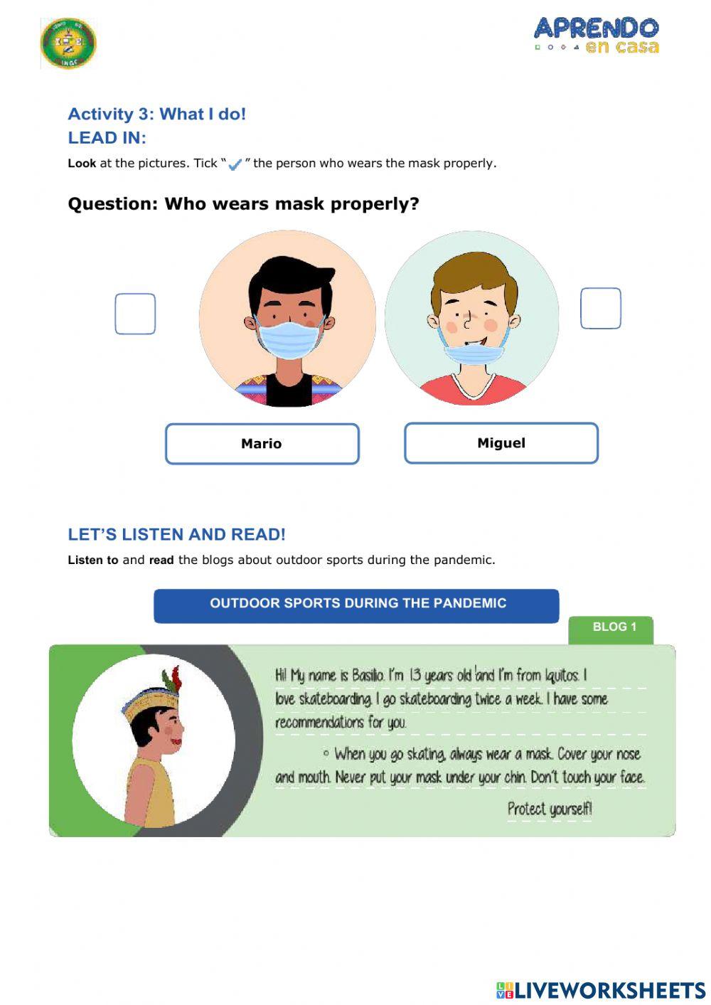 What I do interactive worksheet | Live Worksheets