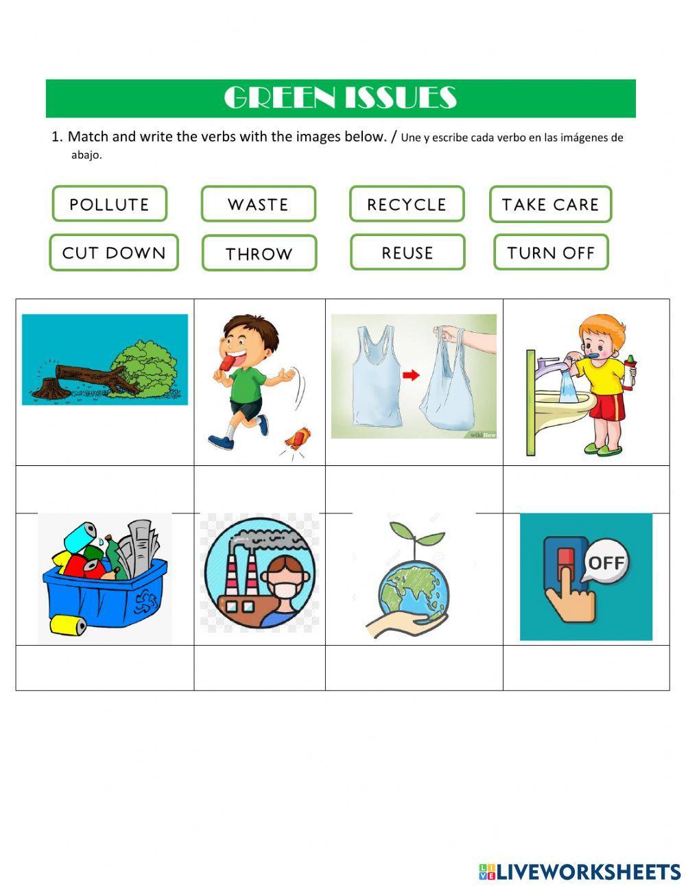 Green Issues | Free Interactive Worksheets | 1604520