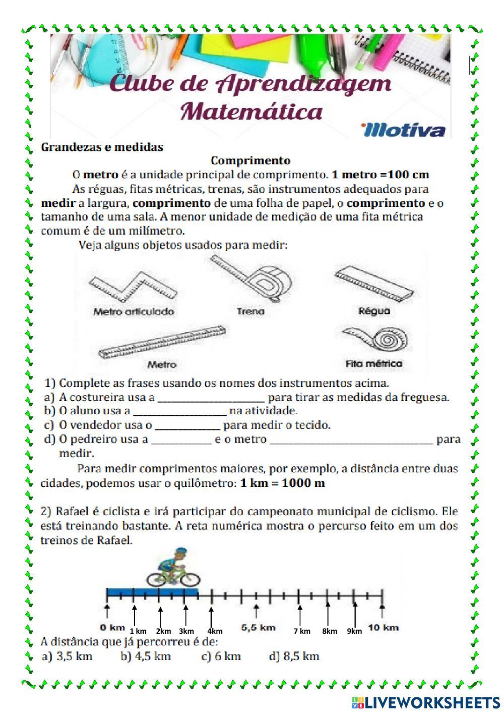 Atividades de matemática 2º Ano: completando as expressões dos