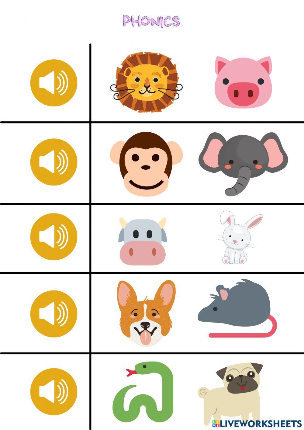 Phonics online exercise for PRE-K | Live Worksheets