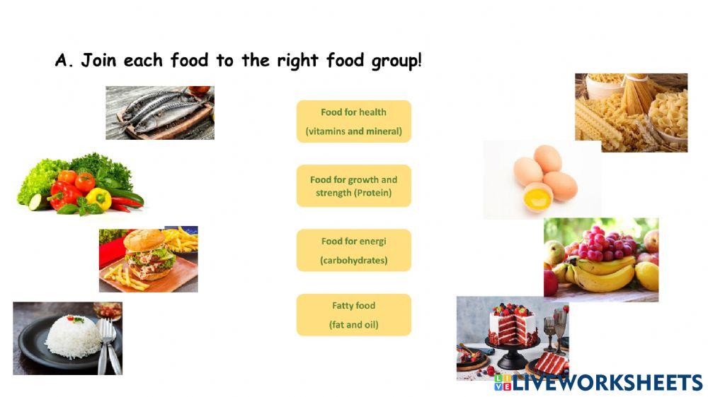Unit 8 Different kind of foods worksheet | Live Worksheets